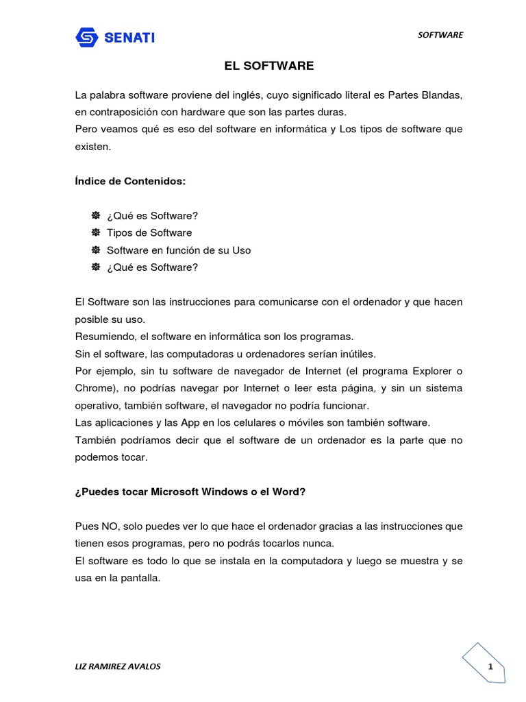 El Software | PDF | Software de la aplicacion | Software