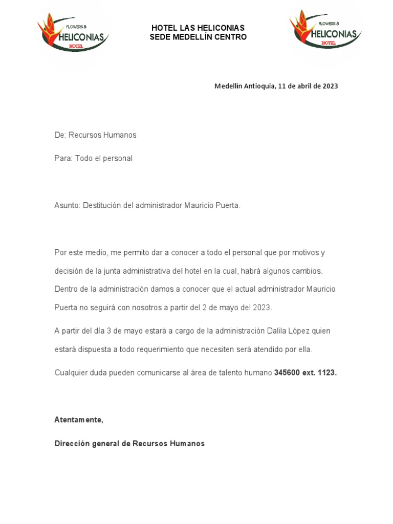 Comunicado Interno | PDF