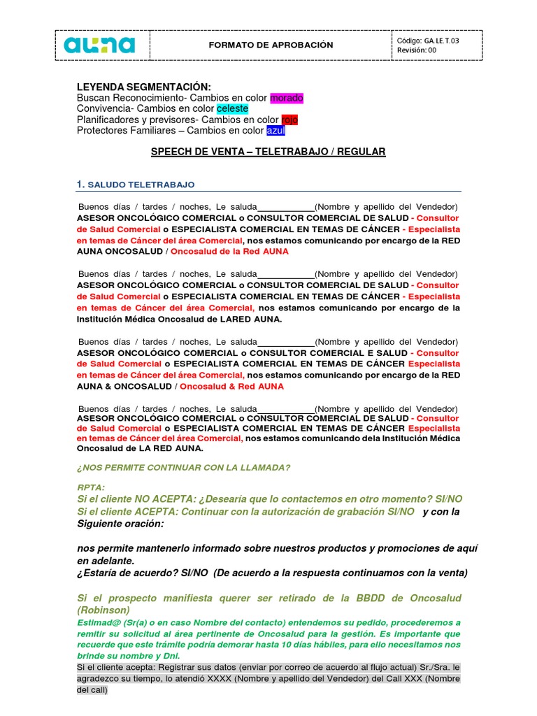 Speech Regular TLMK Oncológico Rev - Prod - Campaña 30%TD - 40%TC - ABR ...