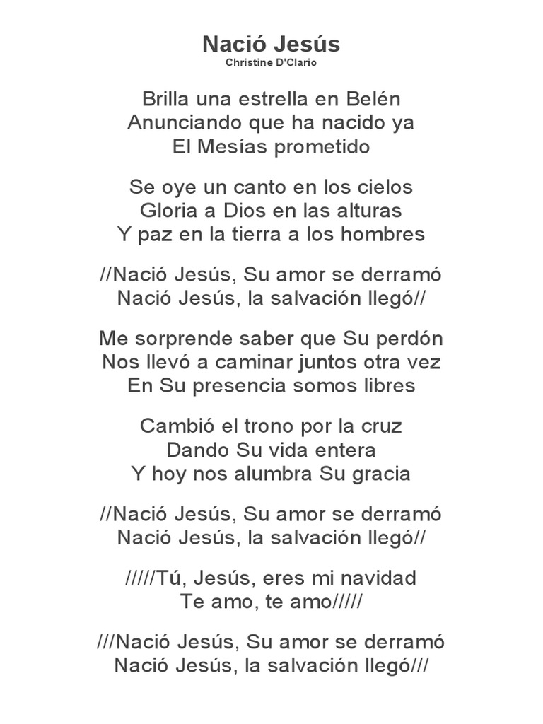 Nació Jesús: Christine D'Clario | PDF