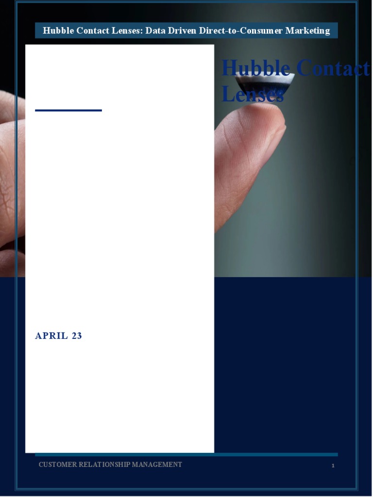 Group 33 CRM Hubble Contact Lenses | PDF | Contact Lens | E Commerce