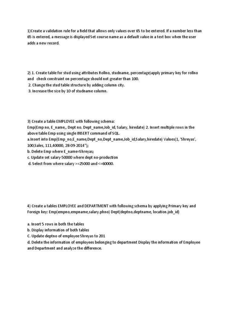 SQL and PL/SQL Query Examples | PDF