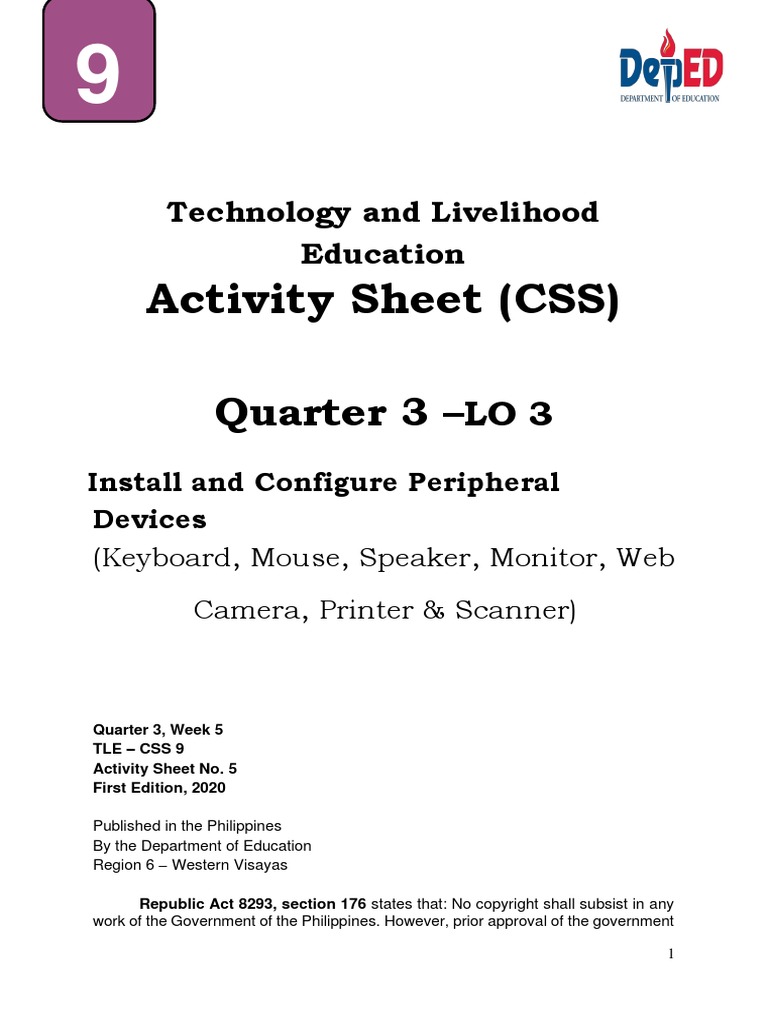 Q3 Computer System Servicing - Grade 9 | PDF | Usb | Computing