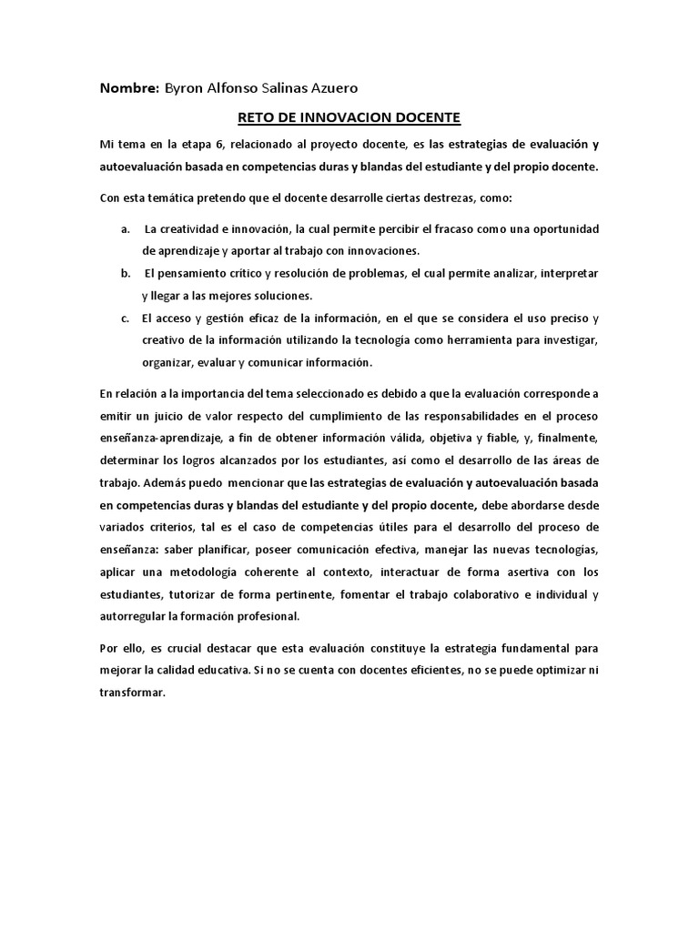 Proyecto Docente | PDF