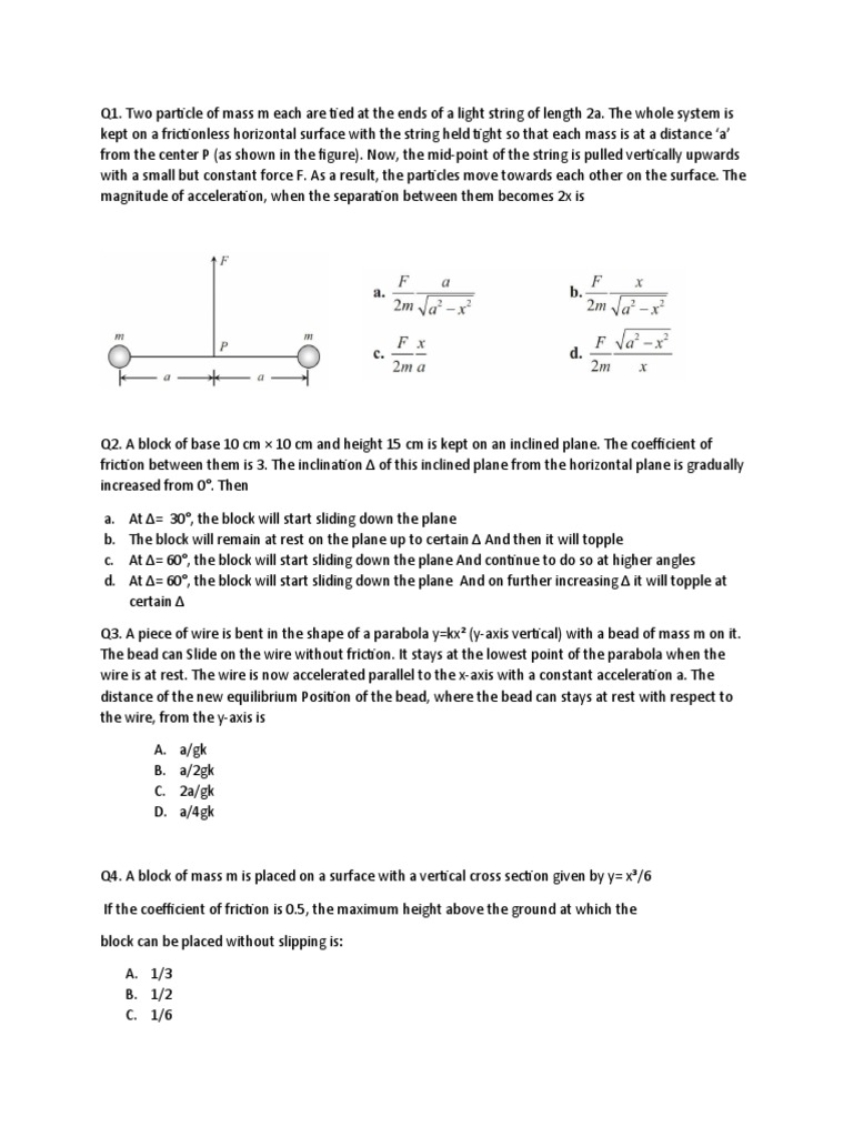 Work Energy Good Questions With Answer | PDF | Friction | Lift (Force)