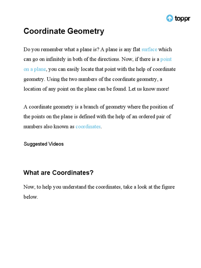 CBSE Class 10 Maths Chapter 7 Coordinate Geometry Revision Notes | PDF ...
