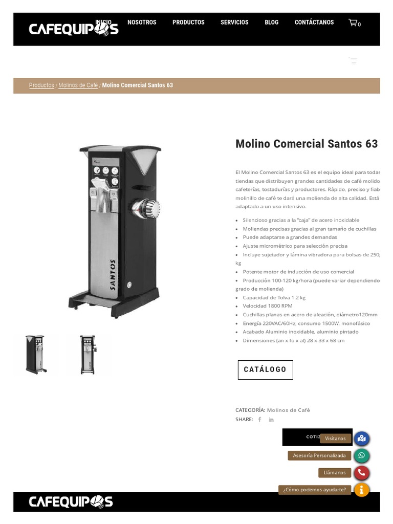 Molino Comercial Santos 63 - CAFEQUIPOS | PDF