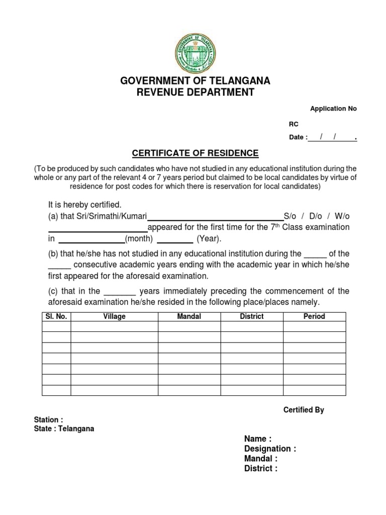 Government of Telangana Revenue Department | PDF