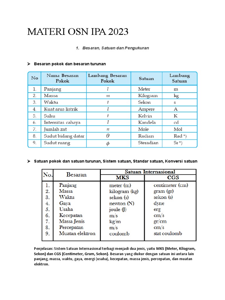 Materi Osn Ipa 2023 | PDF