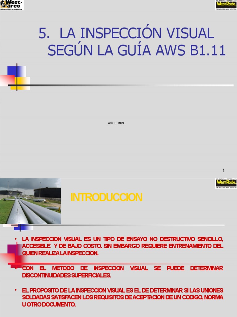 La Inspección Visual Según La Guía Aws B1.11: ABRIL 2023 | PDF