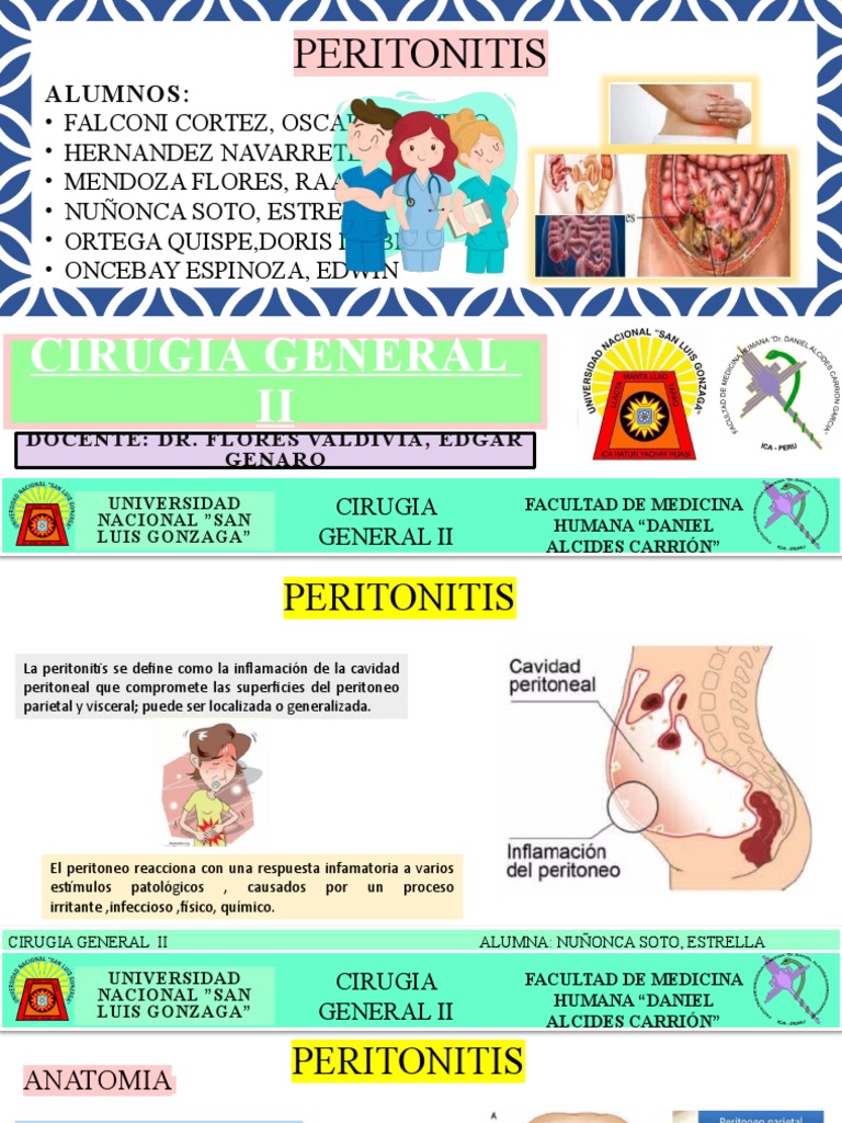 Peritonitis: Cirugia General II | PDF