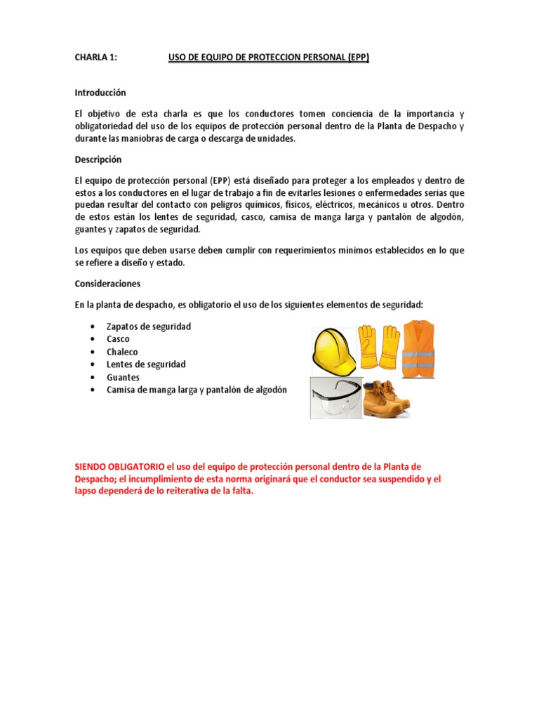 1 Uso de Equipo de Proteccion Personal | PDF