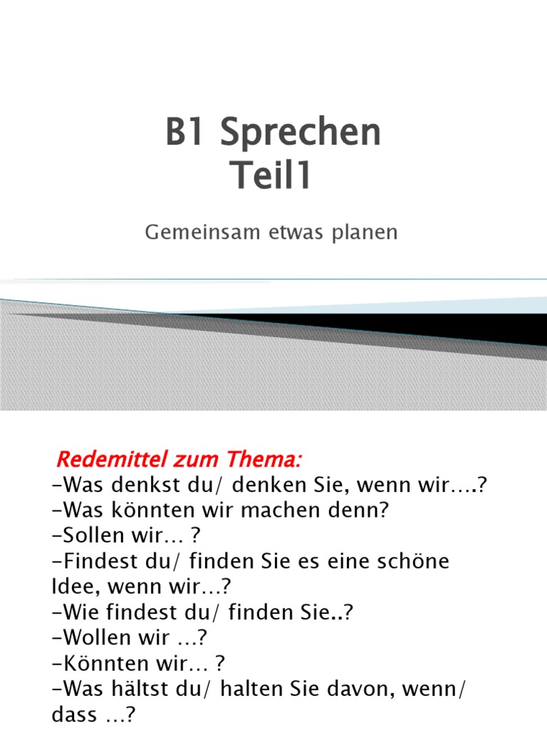 Sprechen B1 Teil 1 | PDF