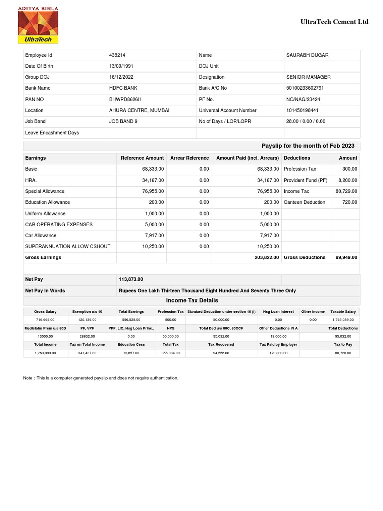Payslip 2 2023 | Download Free PDF | Tax Deduction | Taxes