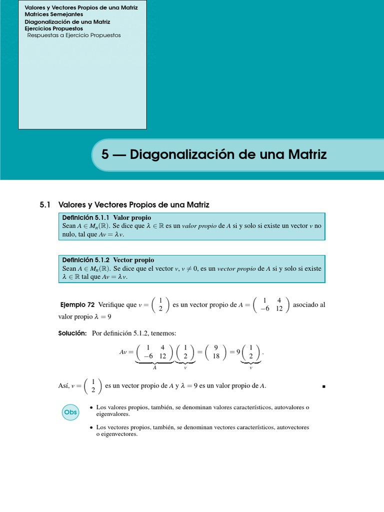 5 - Diagonalización de Una Matriz | PDF
