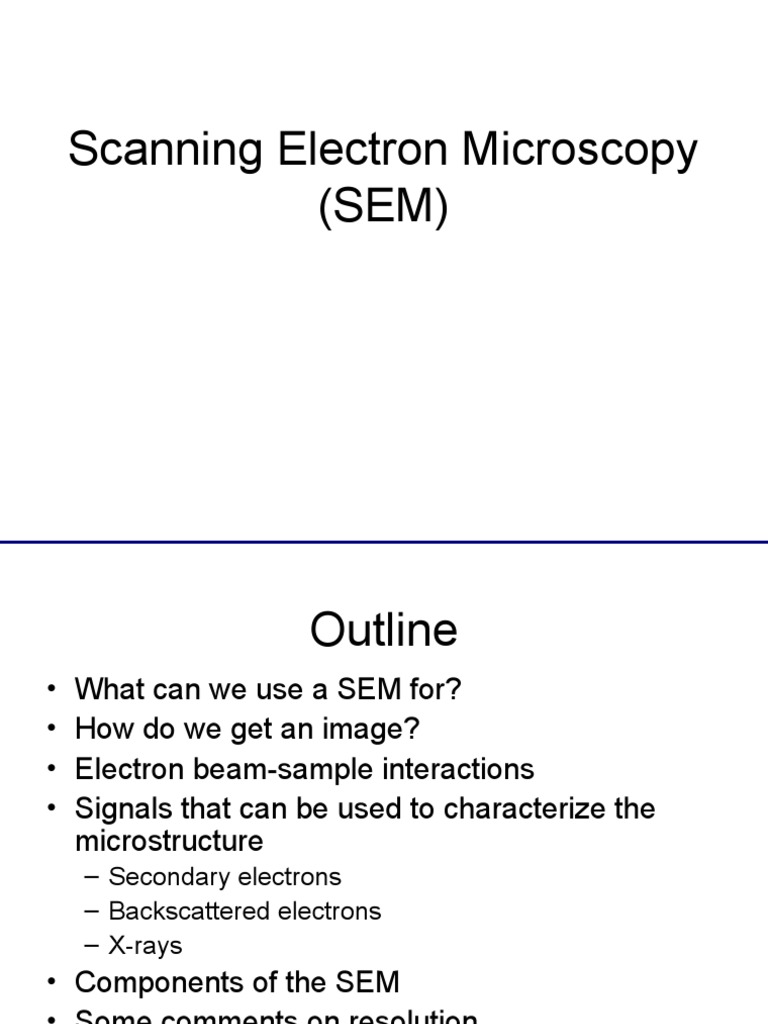 Overview of Scanning Electron Microscopy | PDF