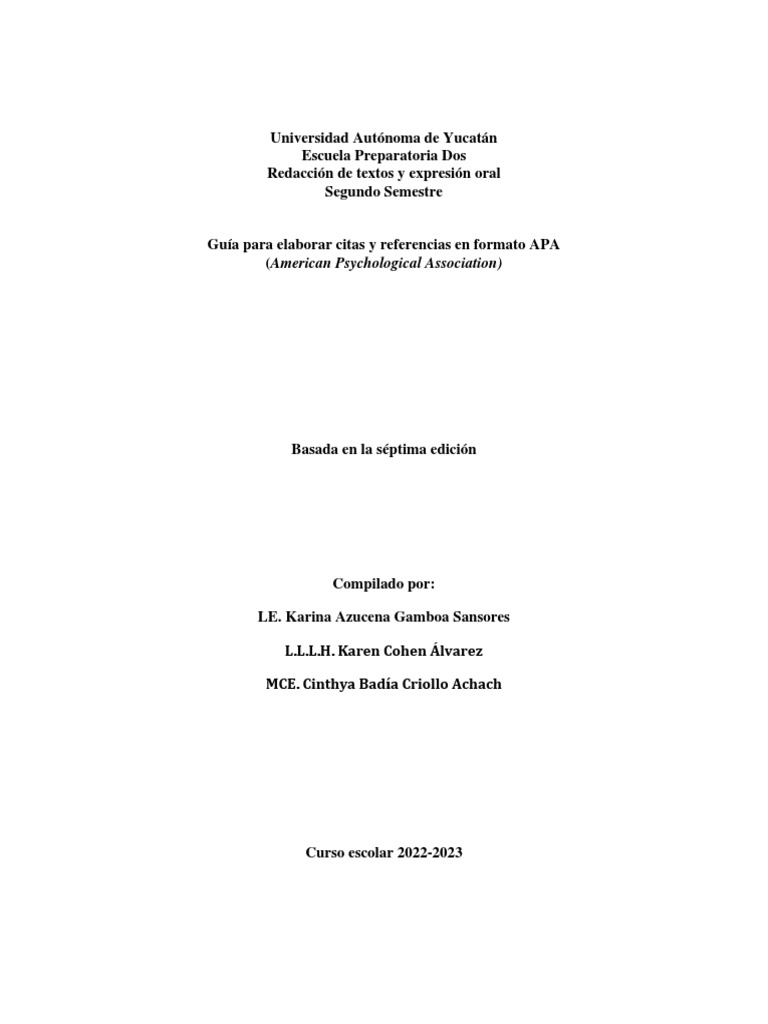 Guía APA 7 | PDF | Estilo apa