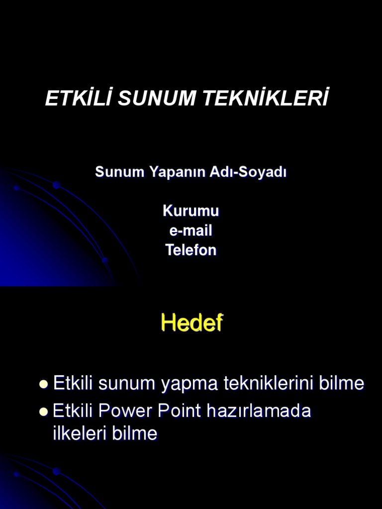Sunum Teknikleri-1 | PDF