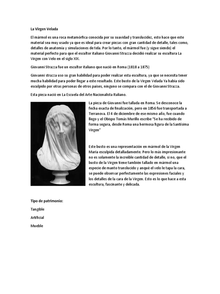 La Virgen Velada de Giovanni Strazza | PDF