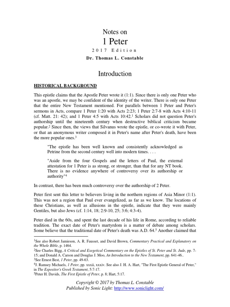 1 Peter: Notes On | PDF