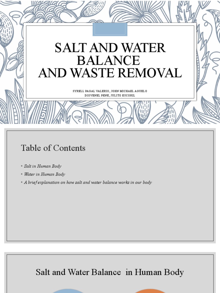 Salt and Water Balance in the Body | PDF | Wellness