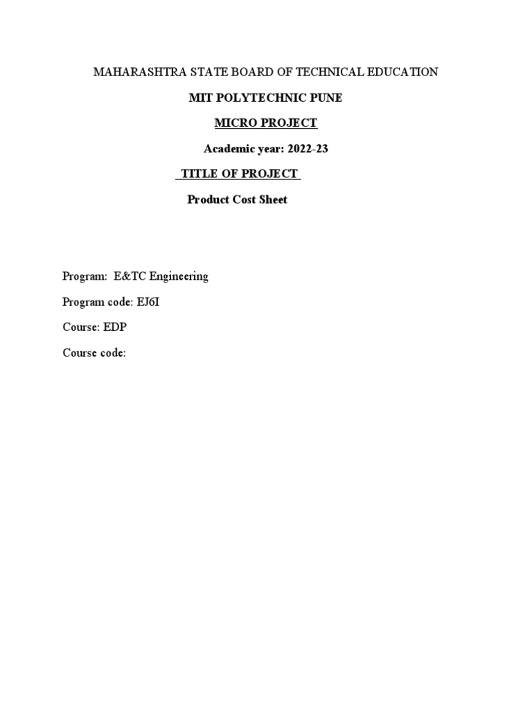 Abhi Edp Micro Project | PDF