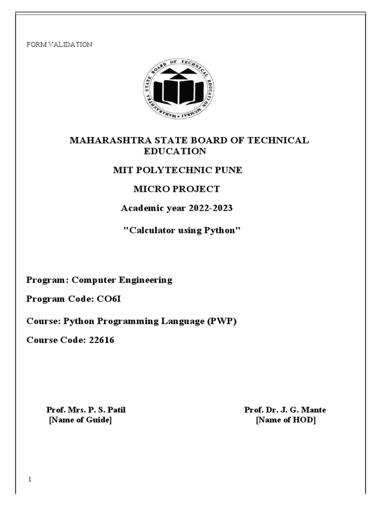 Python Microproject | PDF | Programming | Computer Program