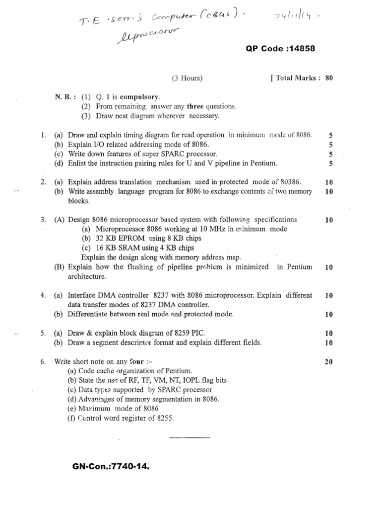 TE-Comps SEM5 MP DEC14 | PDF