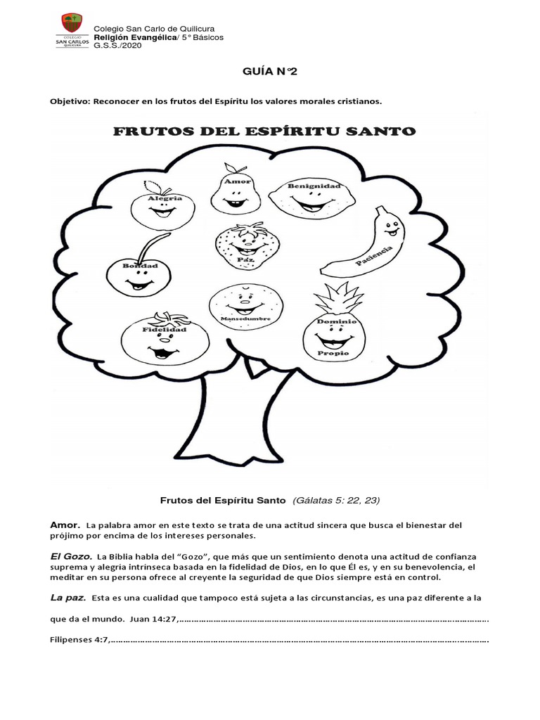 RE5 Semana 4 Actividad Frutos Del Espiritu | PDF | Salud y bienestar