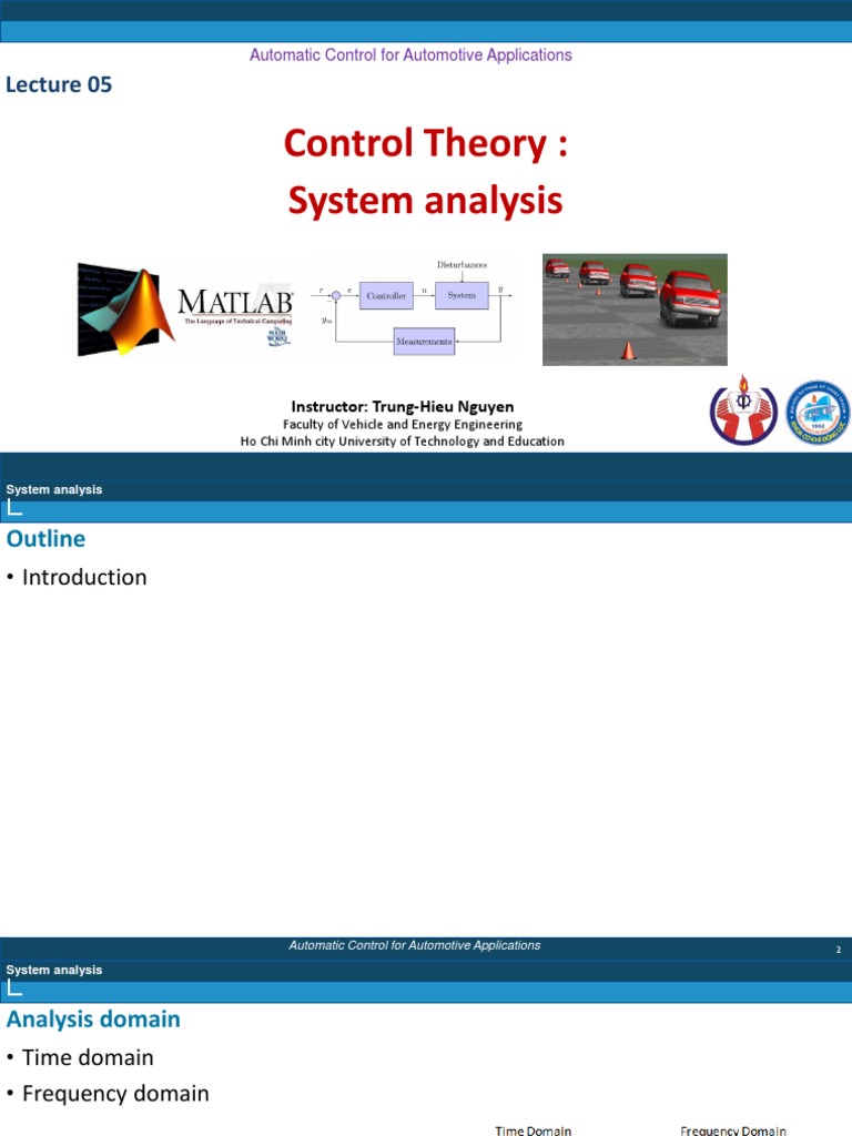 Lecture 05 Control Theory - System Analysis | PDF | Control Theory | Cybernetics