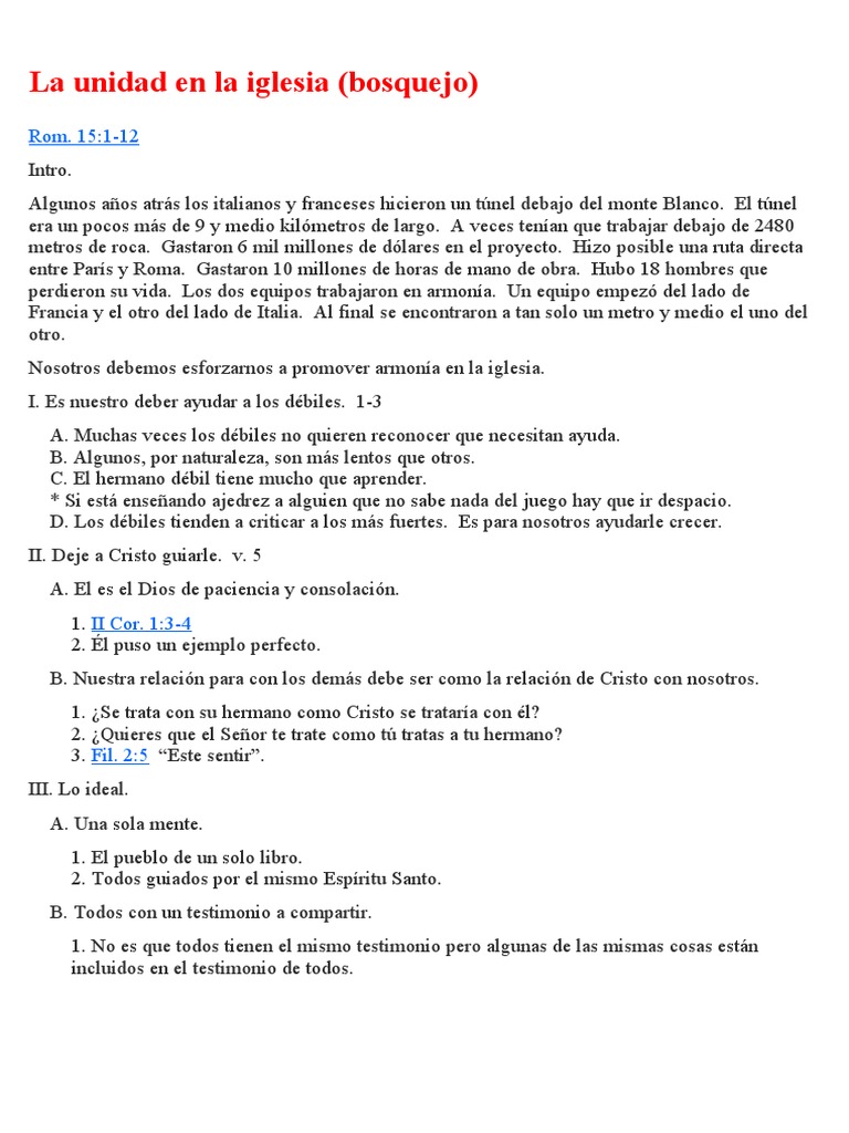 La Unidad en La Iglesia | PDF | Iglesia cristiana | Cristo (título)