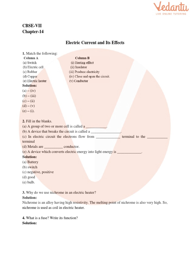 CBSE Class 7 Science Chapter 14 Worksheets | PDF