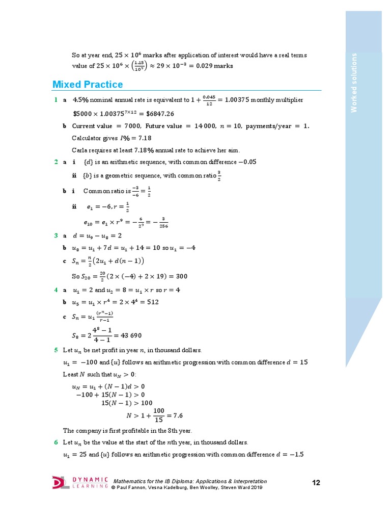 Mixed Practice Sequences Hodder WS | PDF | Logarithm | Mathematics