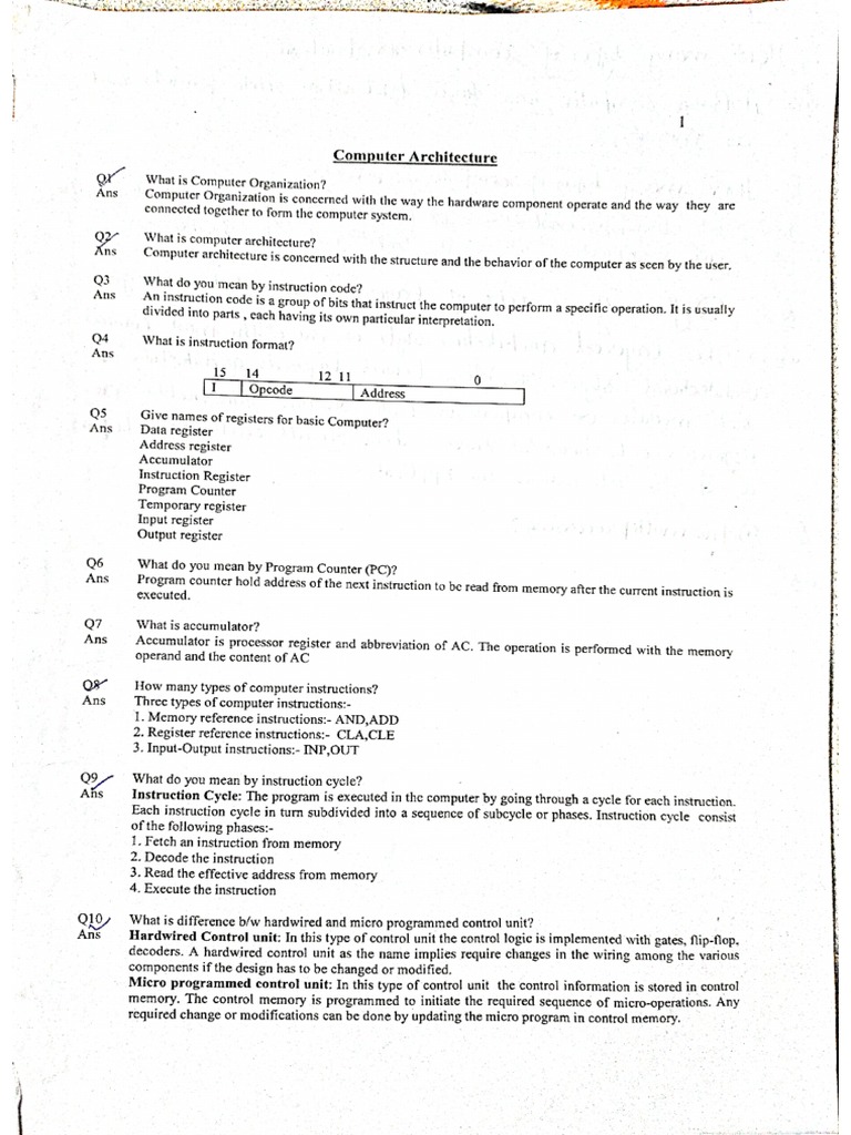 COA notes and assignment 6th sem | PDF