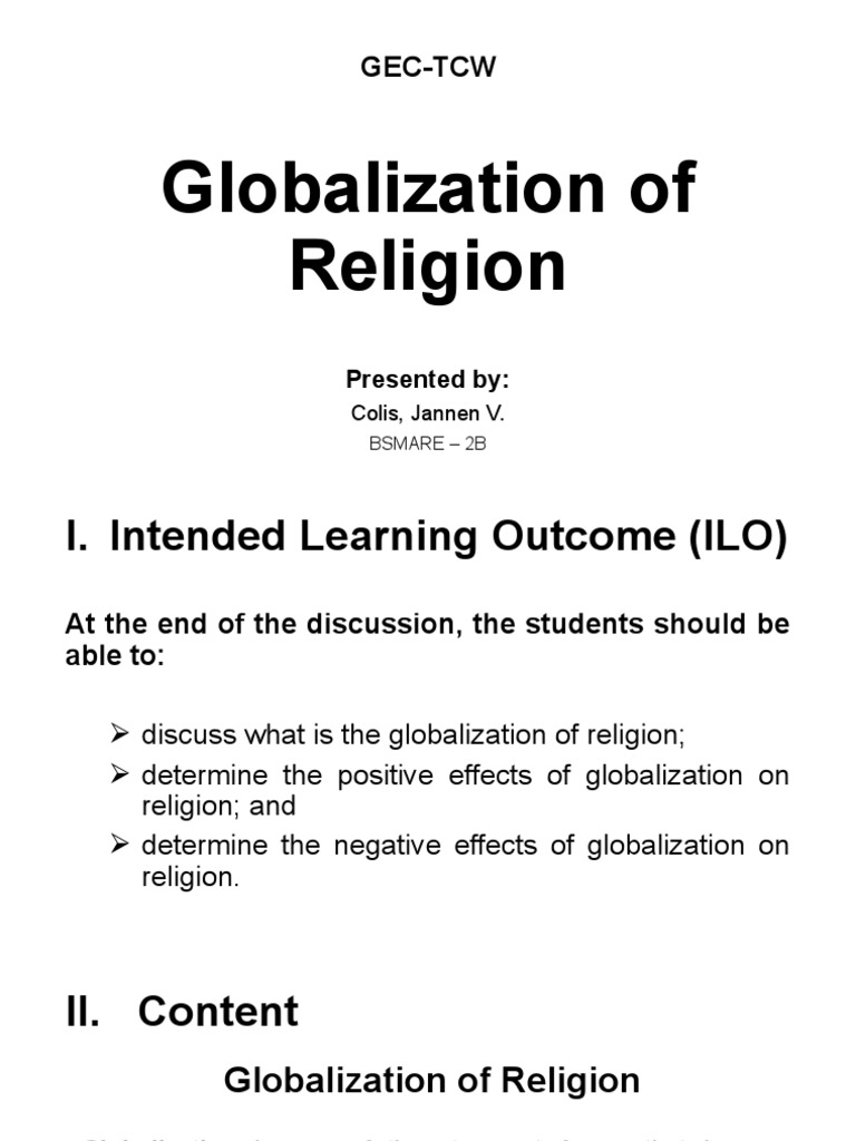 Globalization of Religion GEC TCW Final | PDF | Monotheism | Deities