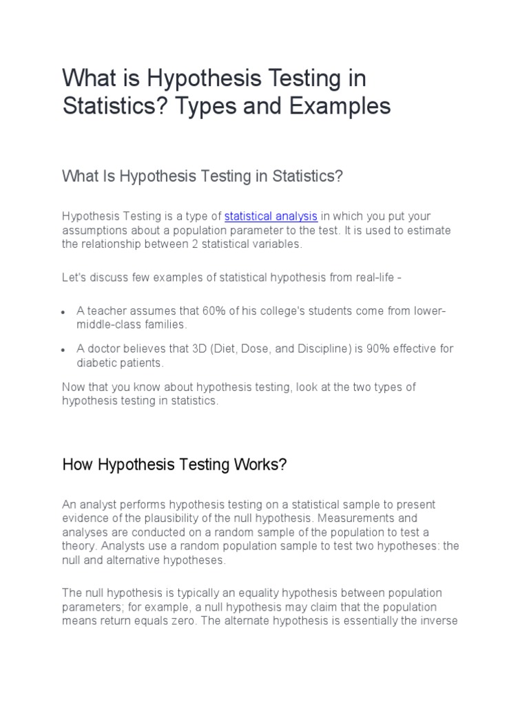 Hypothesis Lecture Pdf Statistical Hypothesis Testing Null Hypothesis 9725