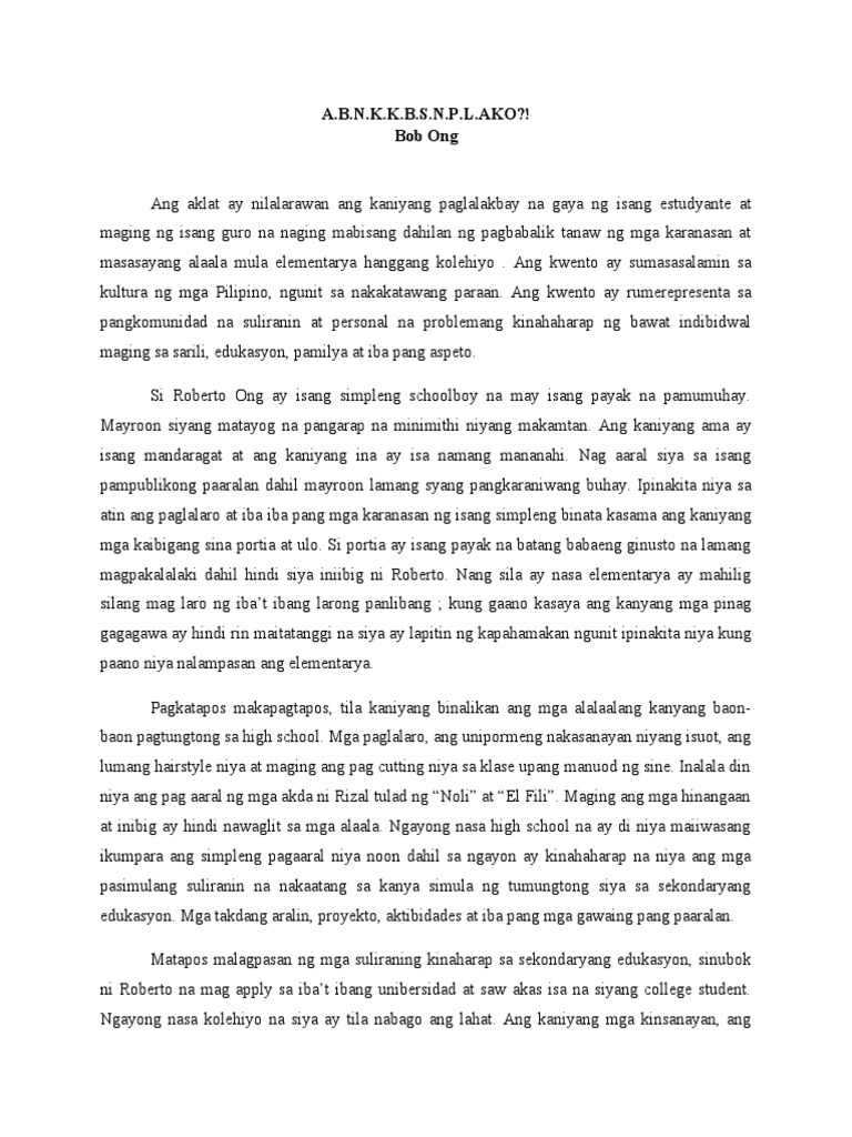 A.B.N.K.K.B.S.N.P.L.AKO?! Bob Ong | PDF