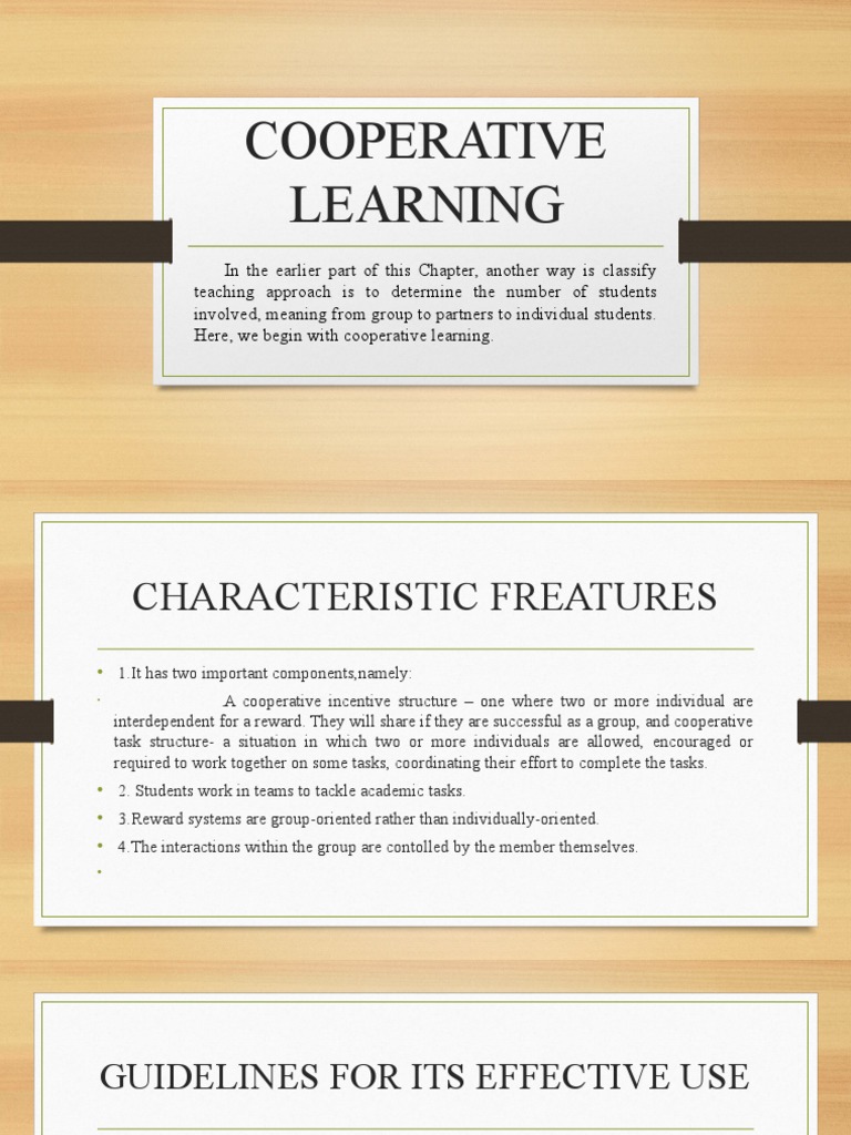 Cooperative Learning | PDF