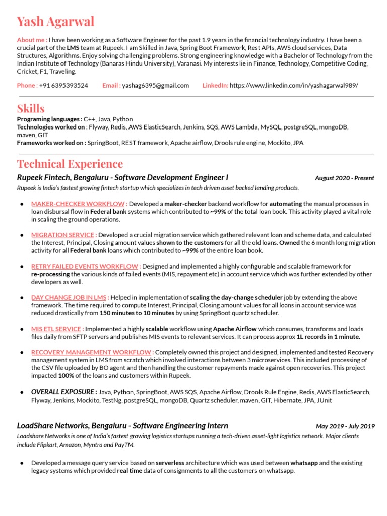 Yash Agarwal Resume April 2022-1 | Download Free PDF | Amazon Web ...
