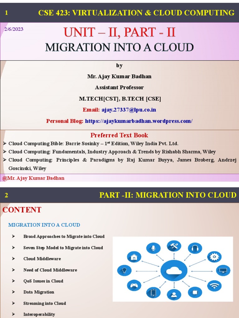 Cse 423: Virtualization & Cloud Computing: by Mr. Ajay Kumar Badhan Assistant Professor M.Tech ...