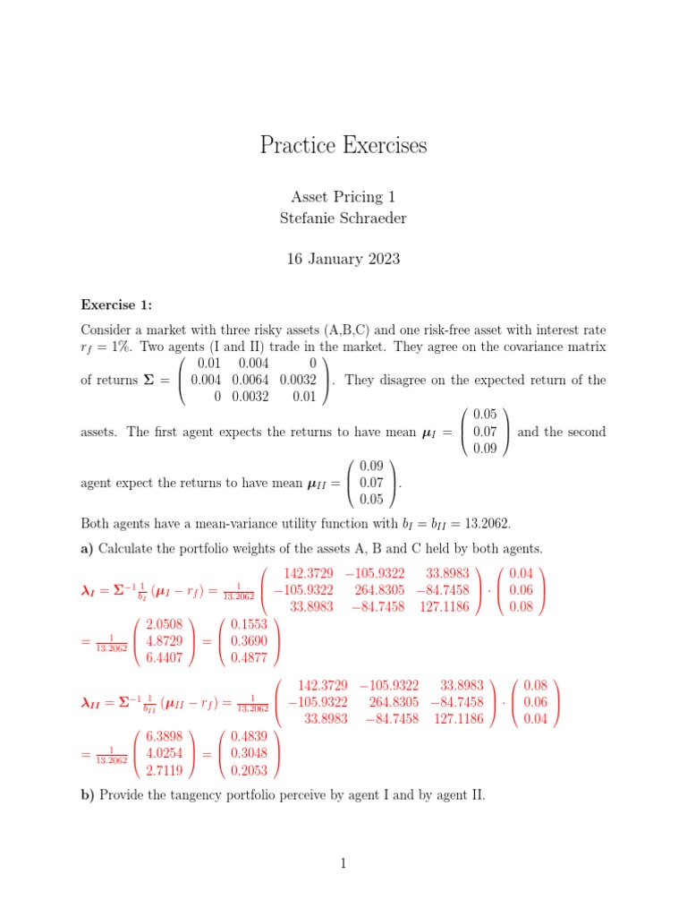 Practice Exercises January 2023 Solutions | PDF | Applied Mathematics ...