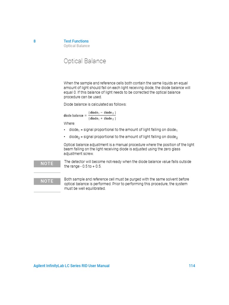 Optical Balance Procedure Pdf Diode Vacuum Tube