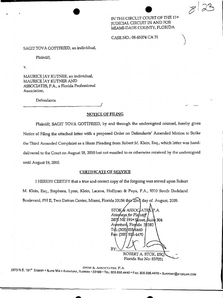 127-Notice of Filing | Lawsuit | Pleading