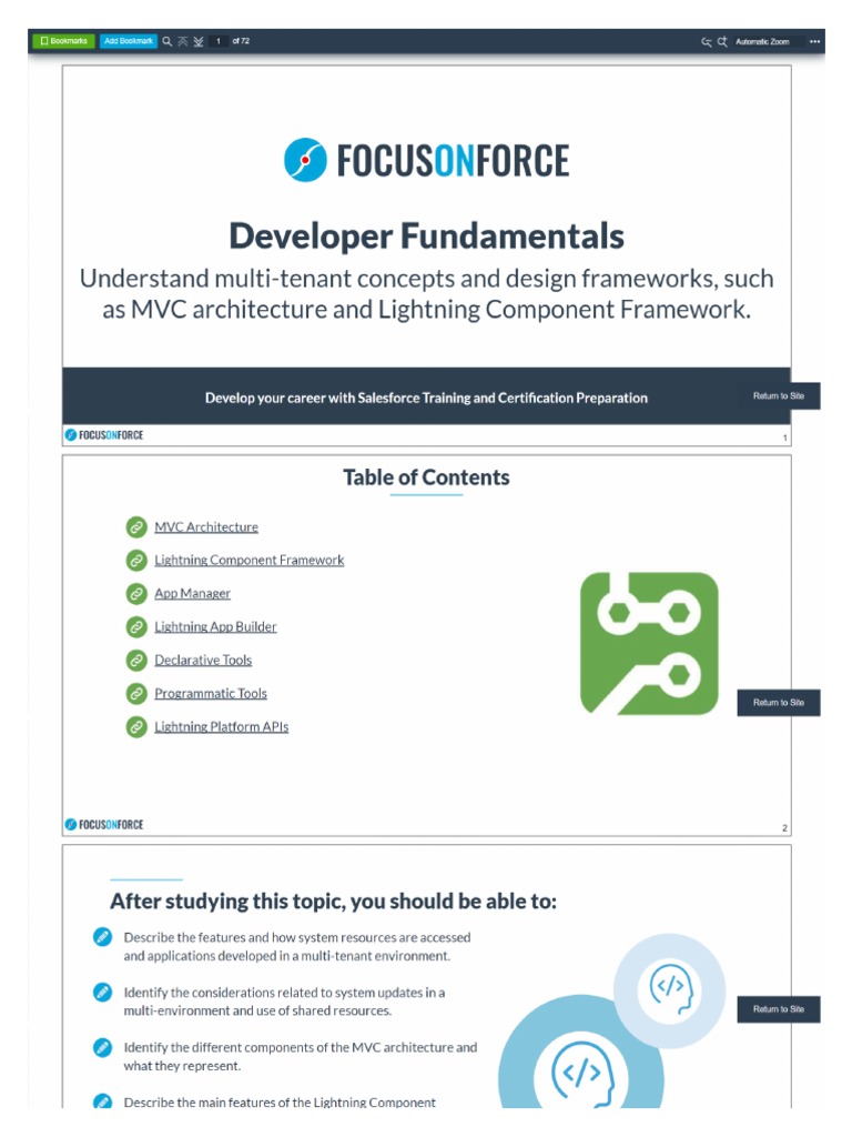 Developer Fundamentals 1 multi tenant | PDF