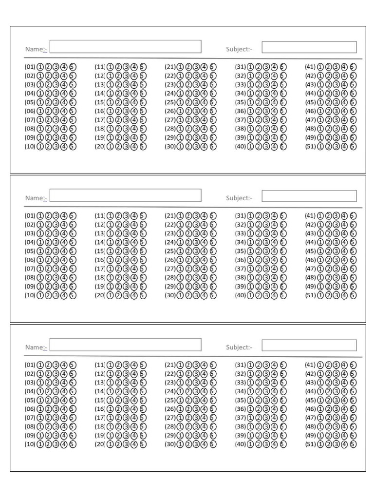 MCQ Marking Scheet | PDF