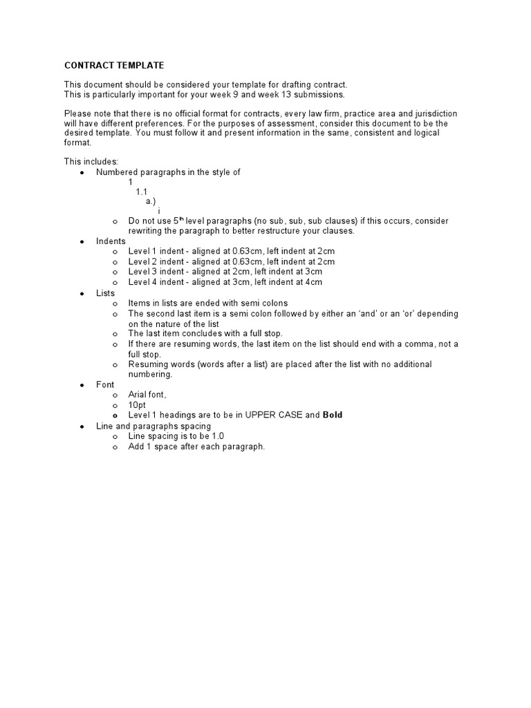 TEMPLATE_Contract format for LLB202 | PDF | Paragraph | Human Communication
