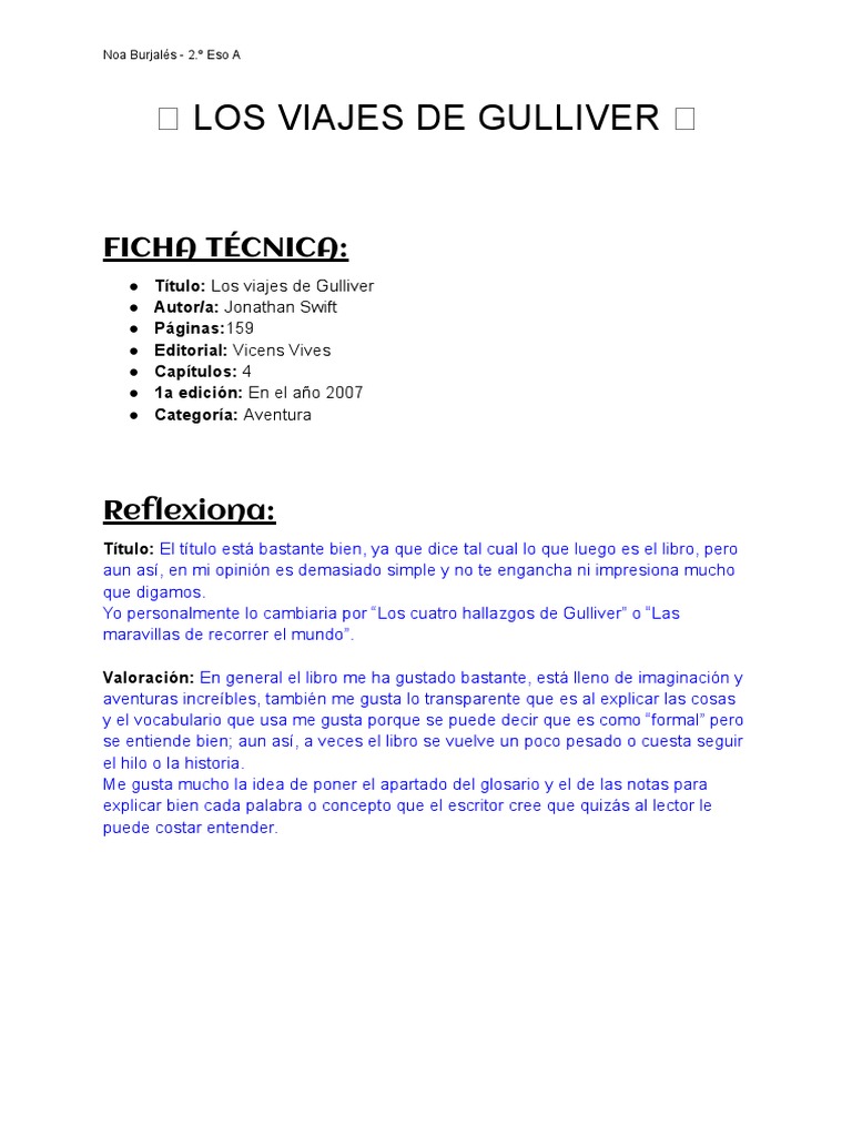 GULLIVER | PDF | Viajes de Gulliver