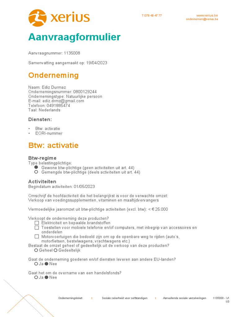 Aanvraagformulier | PDF