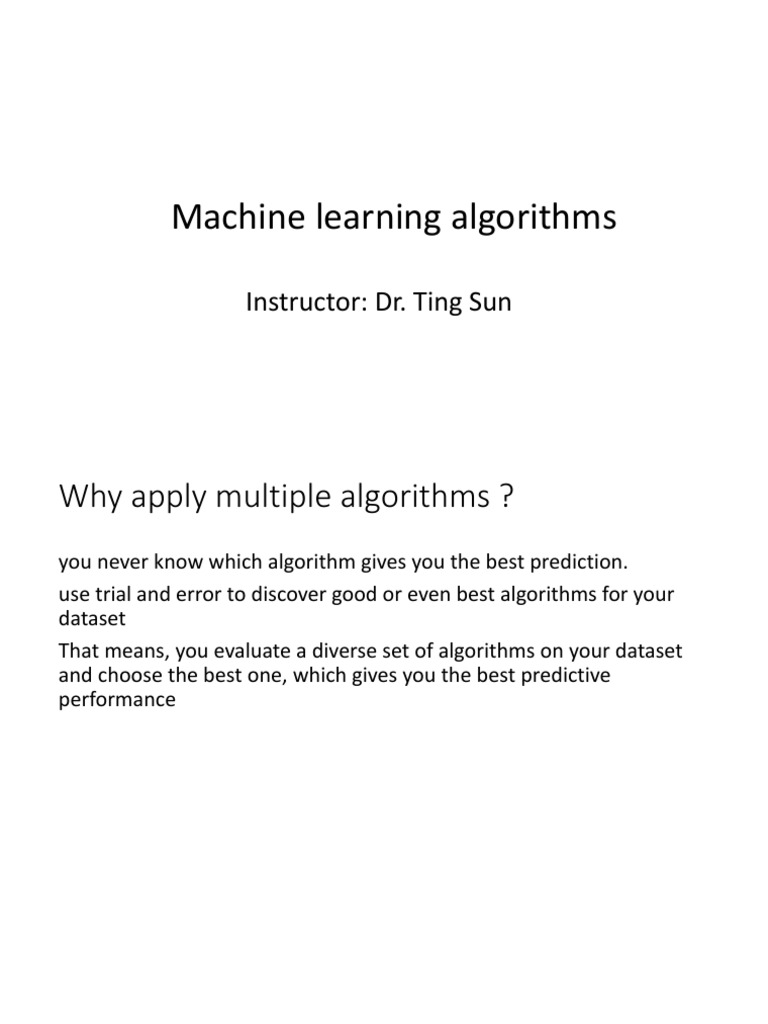 Tutorial 7 Machine Learning Algorithms | PDF | Regression Analysis ...