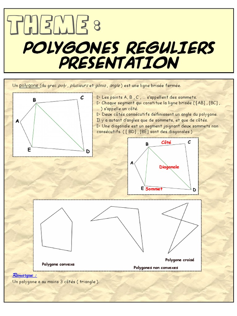Polygones réguliers : définitions et propriétés | PDF